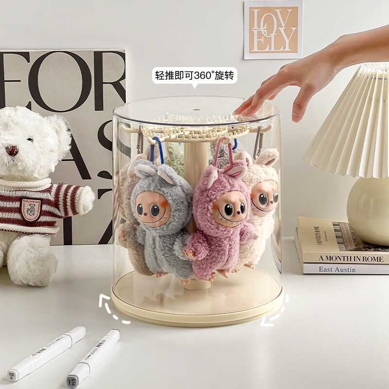 W Rotating Fig Blind Storage Stand Transparent Labubu Plush Doll ...