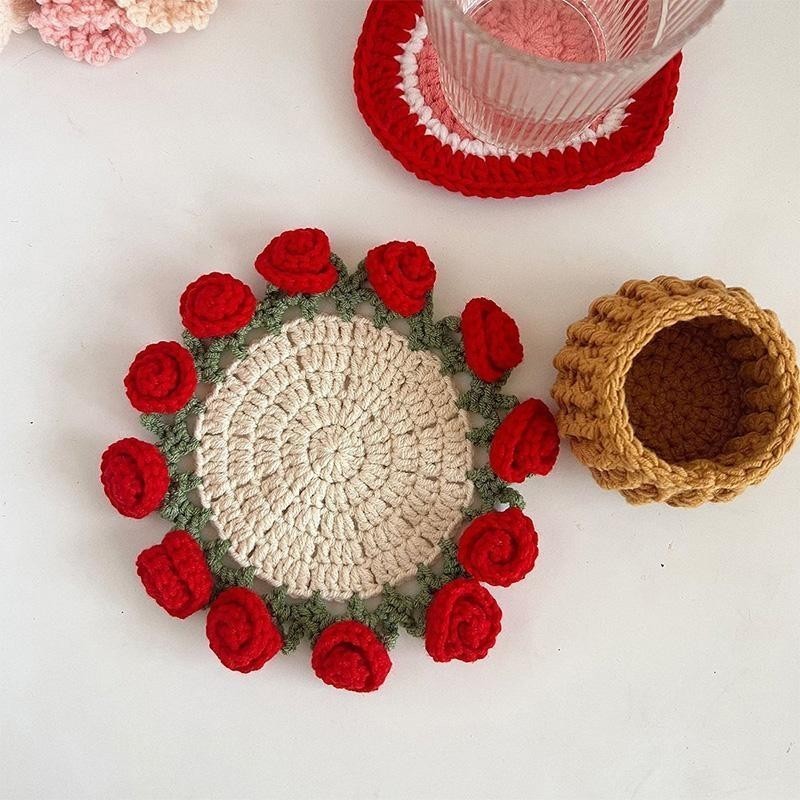 Creative Handmade Rose-shaped Coasters | Shopee Philippines