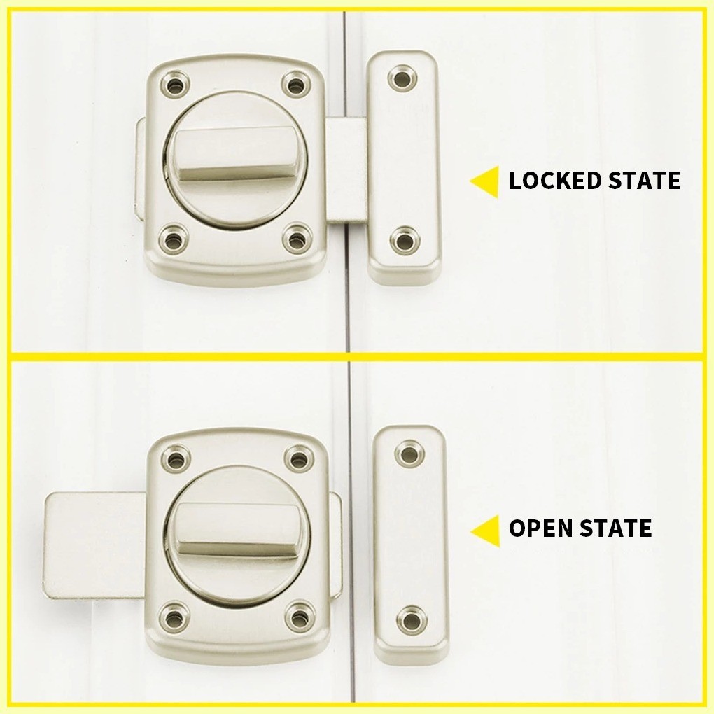 ♣ ♆ Universal Door Lock Twist Lock Security Thicken Cast Barrel Bolt ...