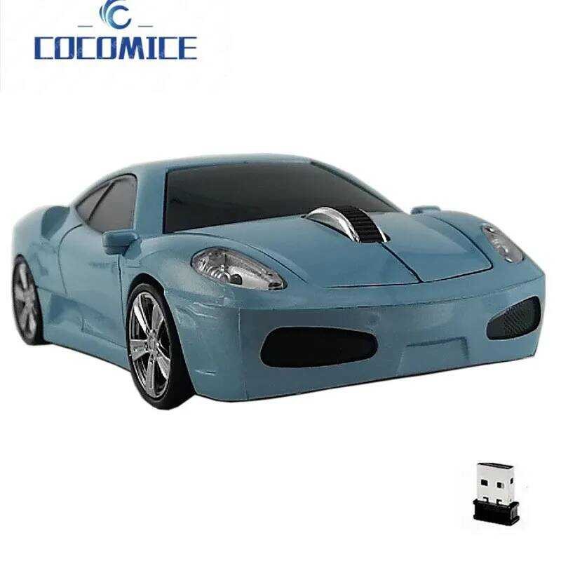 Racing Car Shaped USB Optical Wireless Mouse 1600Dpi Mini 3D Computer ...