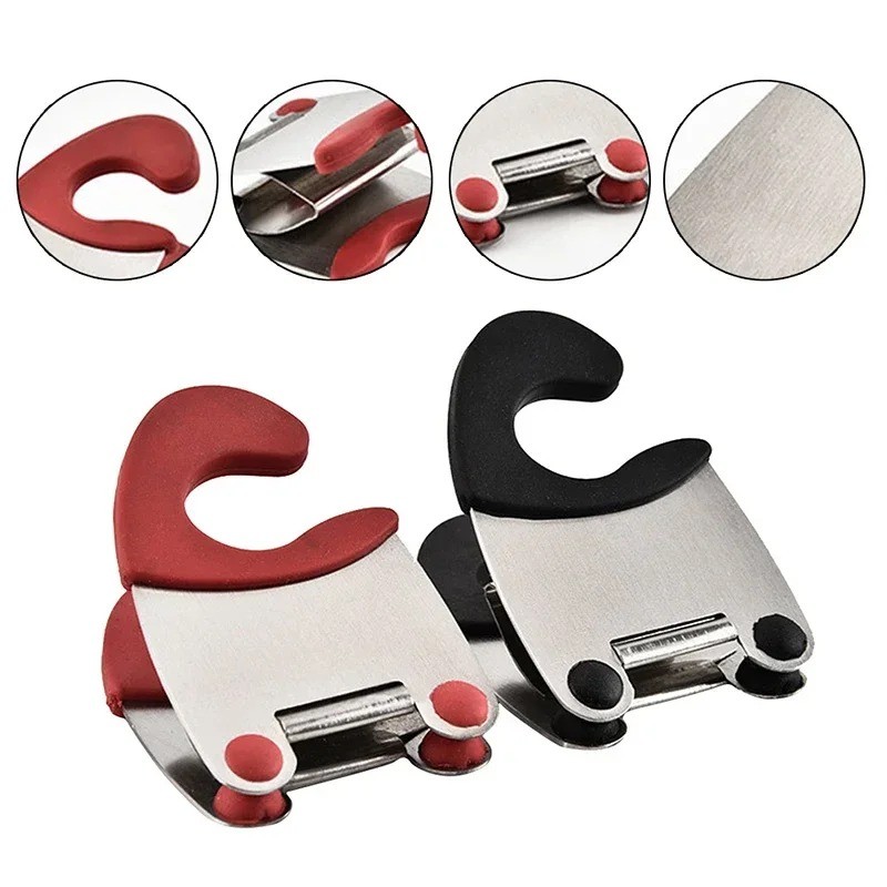 1Pcs Stainless Steel Pot Side Clips Anti-scalding Spoon Holder Kitchen ...