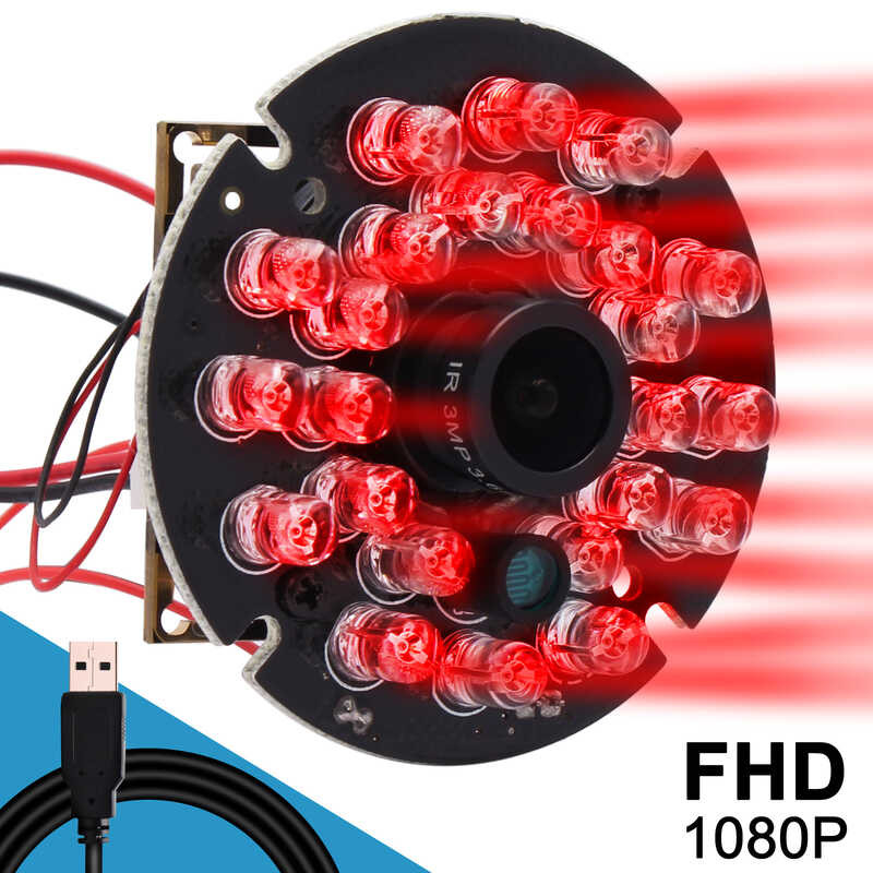 ELP 1080P IR High Speed Night Vision Industrial Lightburn USB Security ...