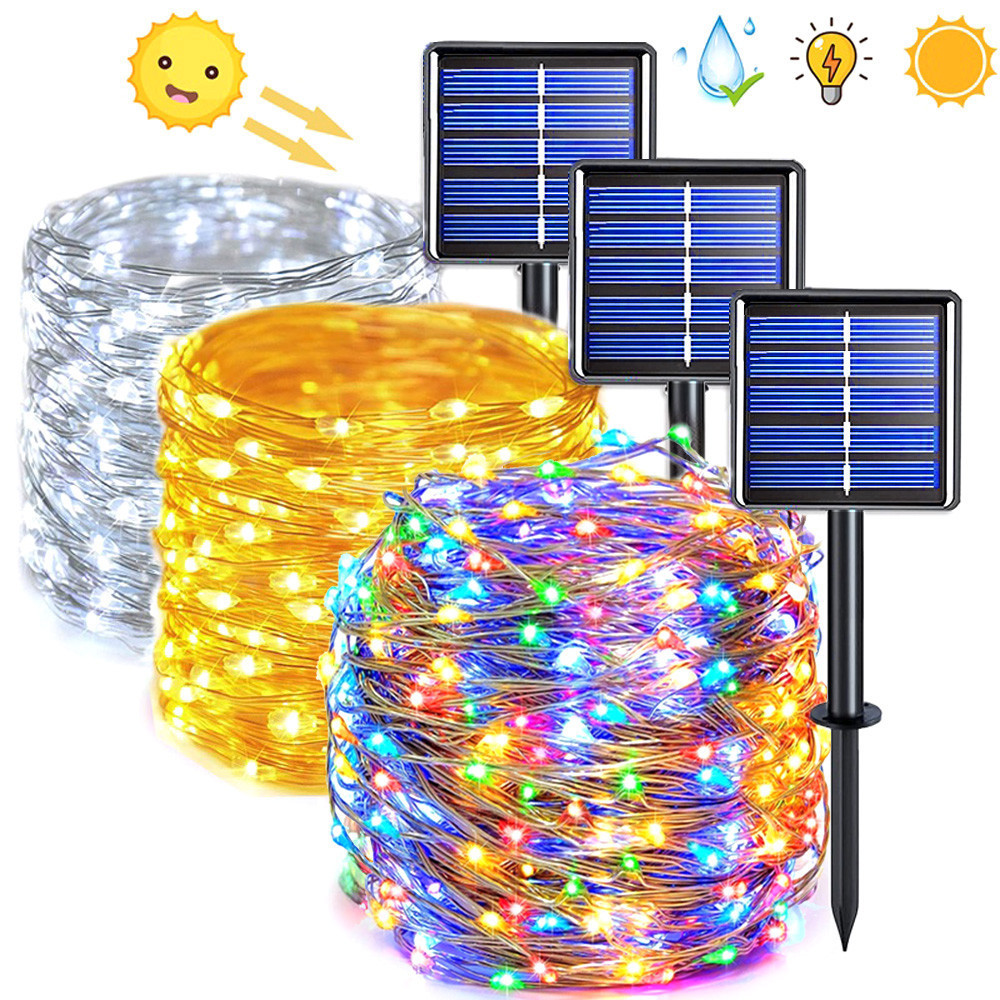 5-32M Solar Lights Outdoor Waterproof with 8Modes Fairy String Lights ...