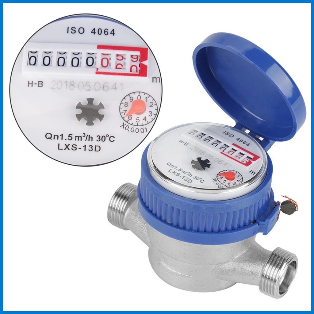 15mm 1/2" Intelligent Water Meter Household Mechanical Rotor Type Water ...