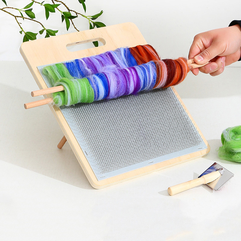 1 Set Wool Felting Blending Board Kit - Wooden Fiber Carding Board with ...