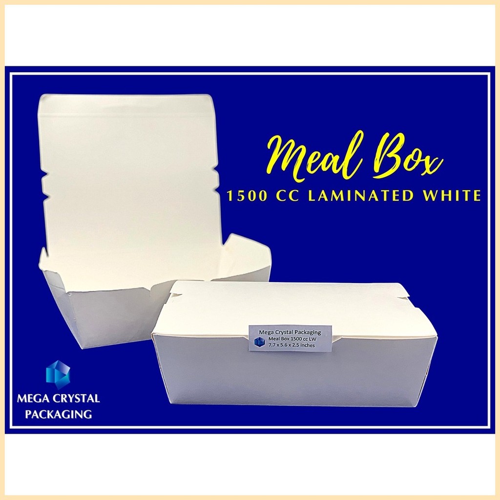 Trigem Meal Box 1500 cc Laminated White ( 25 pcs. Per Pack ) Lunch Box ...