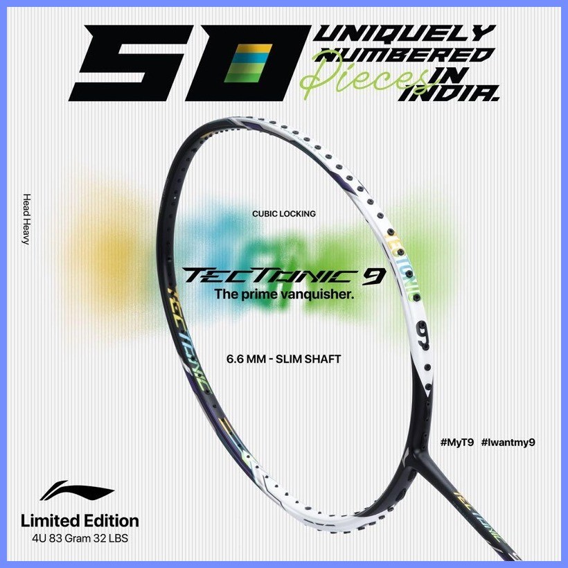 Li Ning Badminton Racket Tectonic 9 Carbon Professional high-end ...