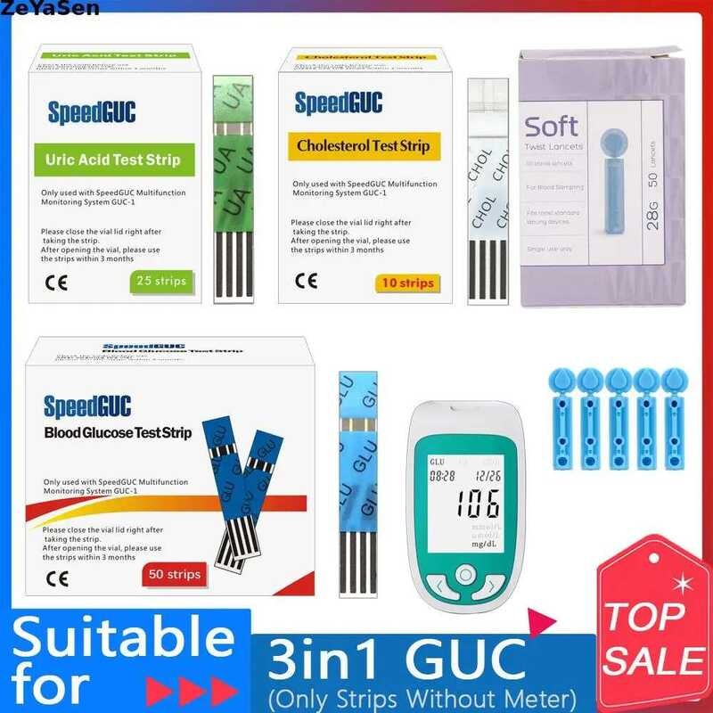 Tt Cholesterol Strips&Uric Acid Strips&Blood Glucose Test Strips For 3 ...