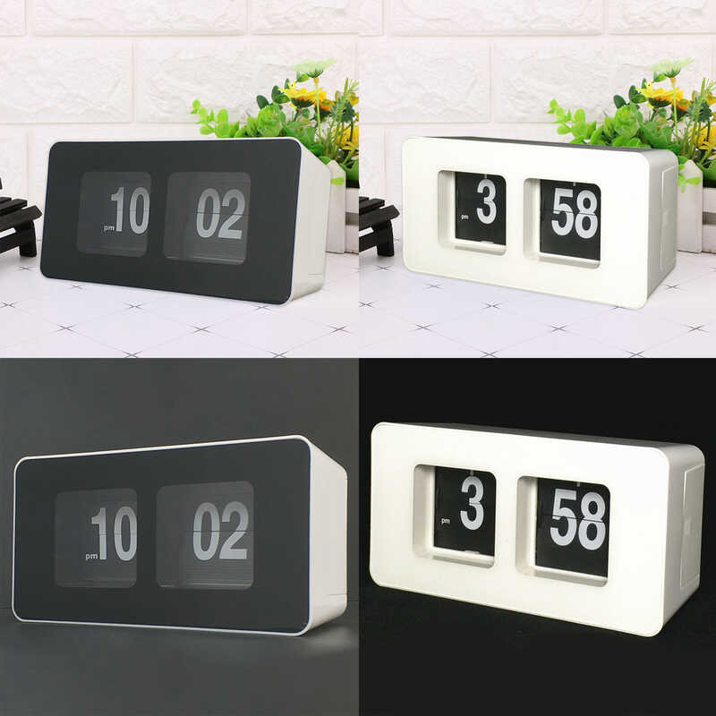 Retro Auto Flip Wall Clocks Digital Clock Battery Operated Large ...
