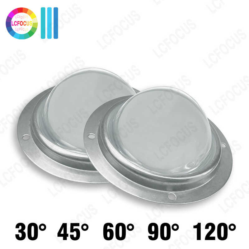 45 30 60 90 120 Degrees LED Lens Optical Glass Lenes 78mm + Reflector ...