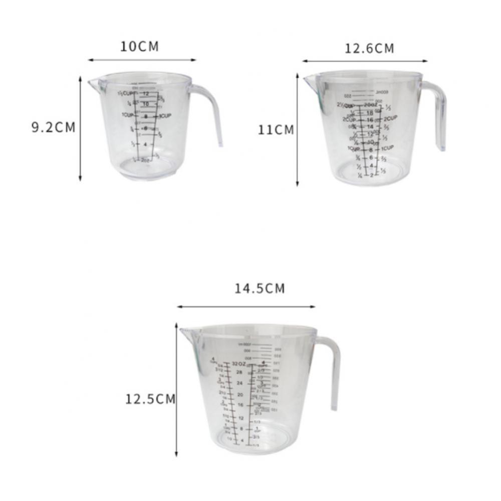 300/600ml Transparent Measuring Cup with Scale Plastic Water Milk Flour ...