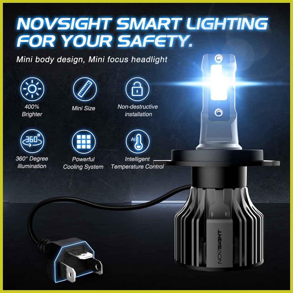 NOVSIGHT N39 H4 10,000 Lumens 72 Watts For Cars Motorcycles Automotives ...