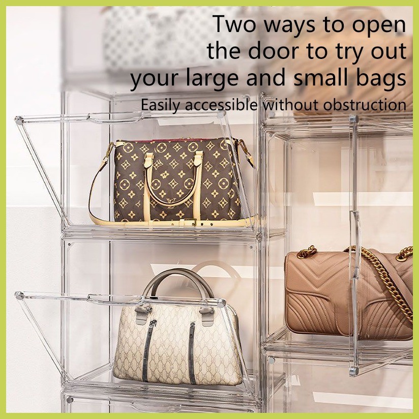 【Local Goods】Stackable Acrylic Bag Organizer Case & Display Box Side ...