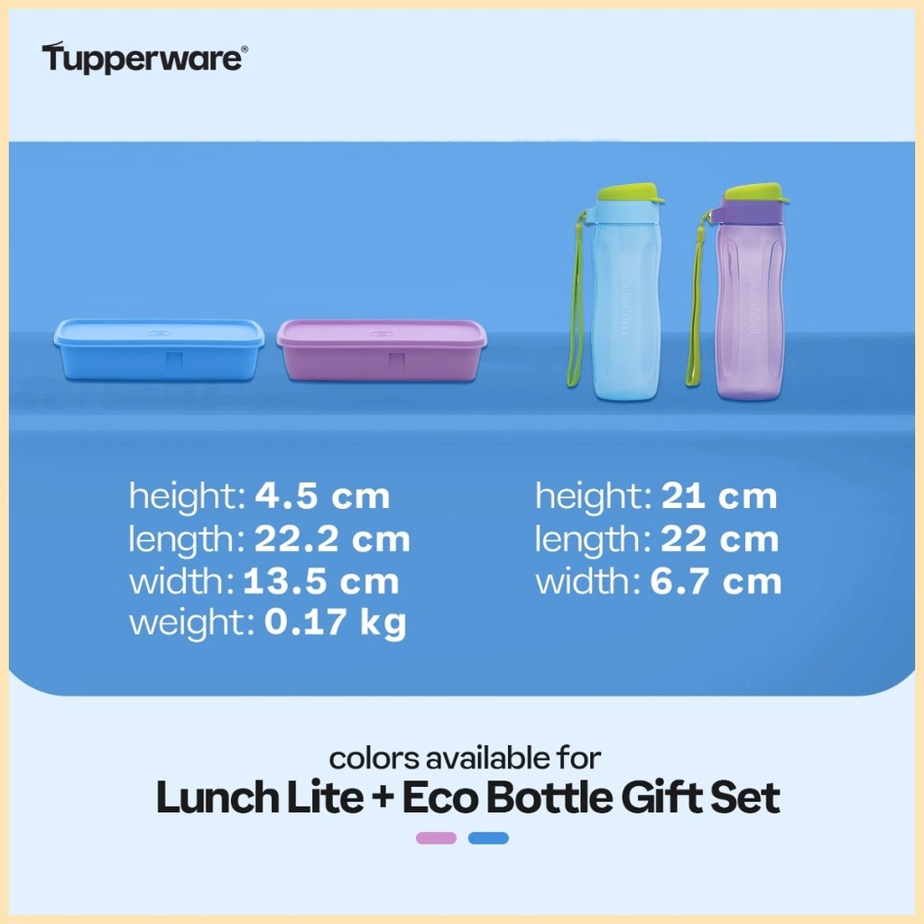 Tupperware Lunch Lite + Eco Bottle 500 mL (with gift box) [Gift Set ...