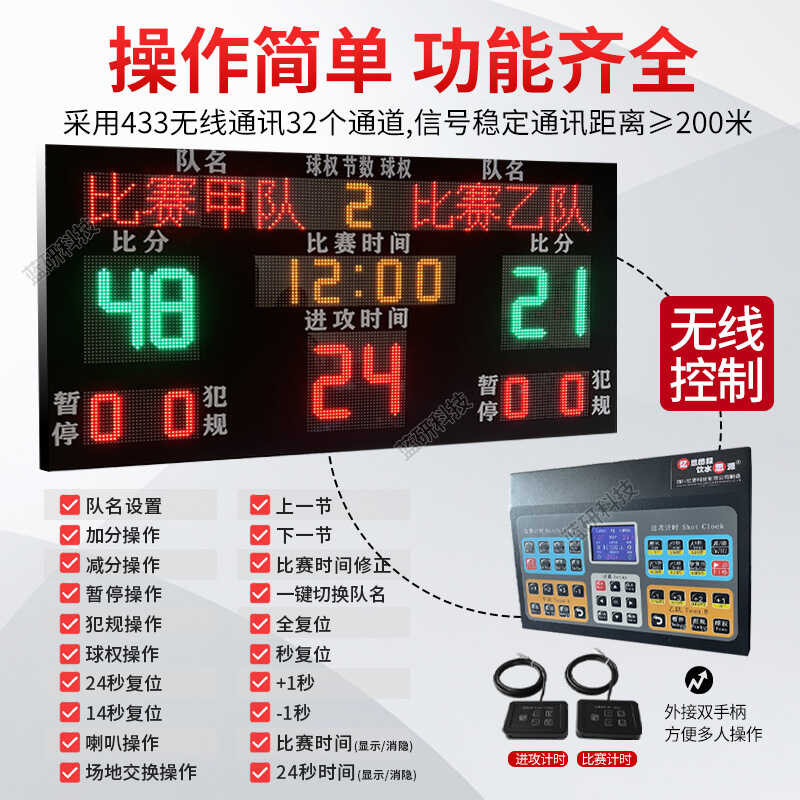 Basketball Game Electronic Scoreboard 24-Second Timer Score Counter ...