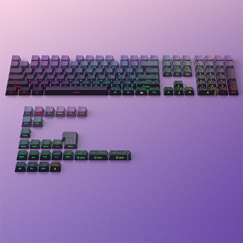 【PH STOCK】Gradient Purple Contour 4.0 Keycap Cherry Profile Side Print ...