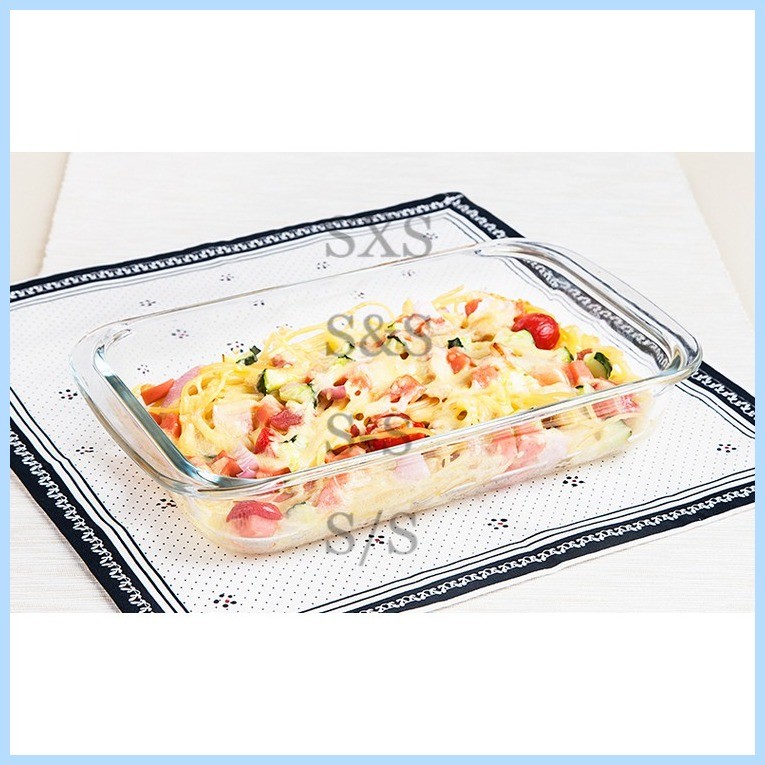 ๑ ⊕ ☜ SNS 2.6L Microwavable Rectangular Tempered Glass Bakeware 78094 ...