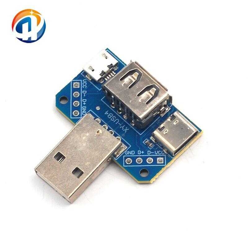USB adapter board Micro USB/Type-C USB male and female 4P 2.54mm direct ...