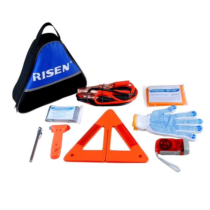 7 In 1 Reflective Stripe Roadside Emergency Triangle First Aid Kit ...