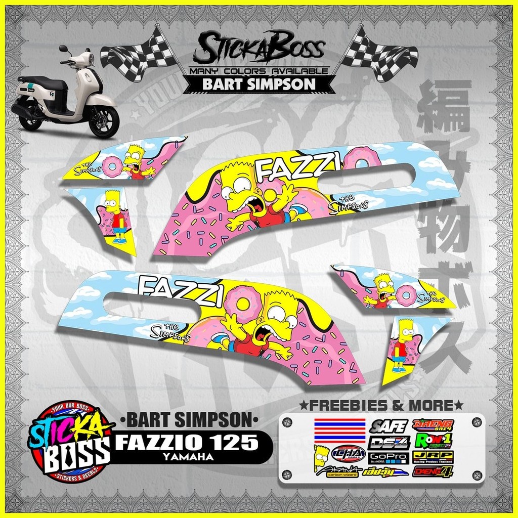 YAMAHA FAZZIO 125 DECALS ( BART SIMPSON )【WITH FREEBIES】 | Shopee ...