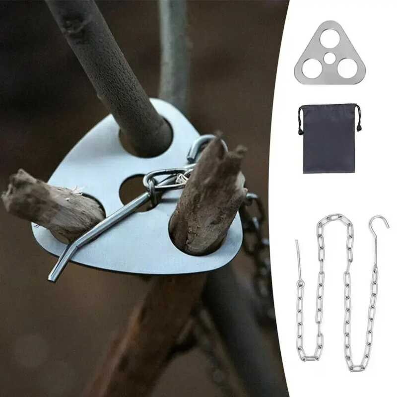 Camping 1Pc Hanging Tripod W/ Pot Rack Hanger BBQ Steel Rack ...