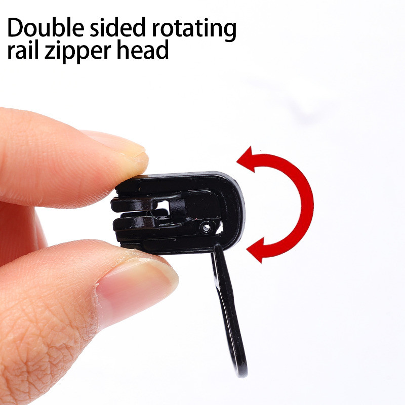2/4/6/10Pcs Metal Zipper Heads Replacement - Double Sided Rotating Rail ...