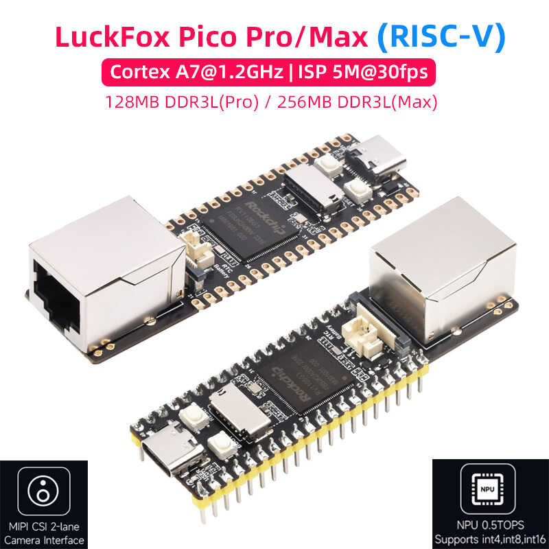 Luckfox Pico Pro / Max Rv1106 Rockchip AI Board ARM Cortex-A7 Risc-V 128/256 Ddr3l NPU ISP ...