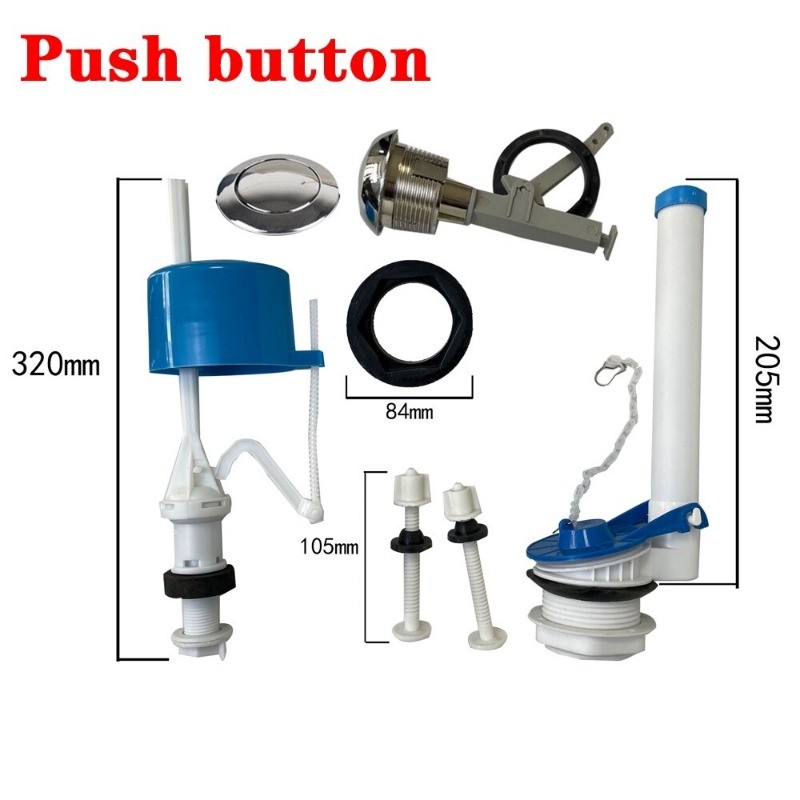 1Set Toilet Flush Set Fittings Dual Button Flush Valve Toilet Inlet ...