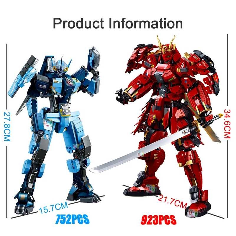 Sluban 2023 Ninja Armored Red Samurai Robot Mech Classic Model DIY ...
