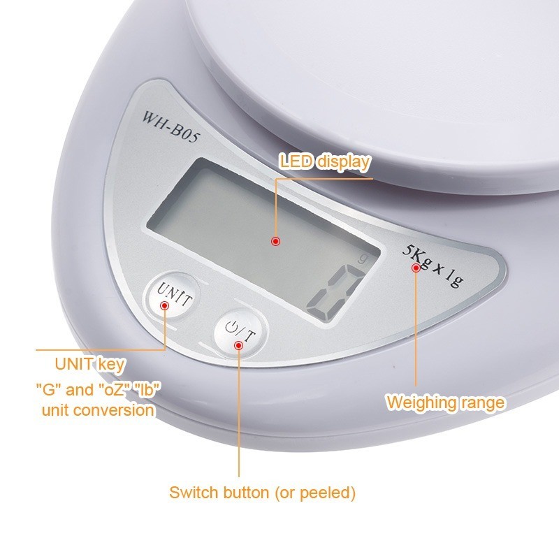Small Digital Kitchen Scale With Container Food Weighing Scale Digital ...