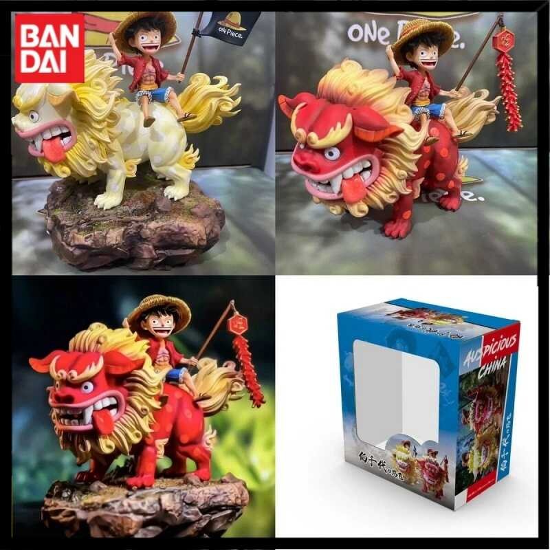 New 14cm BANDAI ONE PIECE anime figure Luffy Riding a lion Action model ...