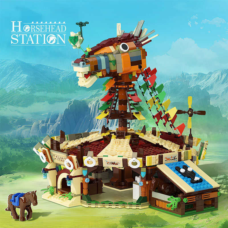 Zeldaed MOC Horse Stable Station Model Building Blocks Set Game ...