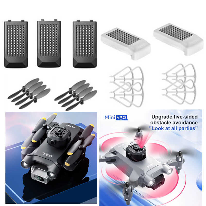 4Drc V30 Drone Battery /Blades /Usb V30 Obstacle Avoidance Helicopter ...