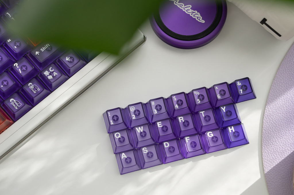 Transparent Foggy Purple Keycaps PC Light Through Cherry Profile keycap ...