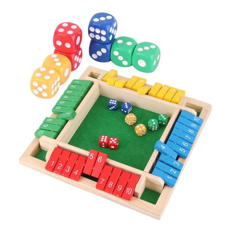 A With 1-6 Players Wooden Table Math Kids Adults Classic Dice Board ...