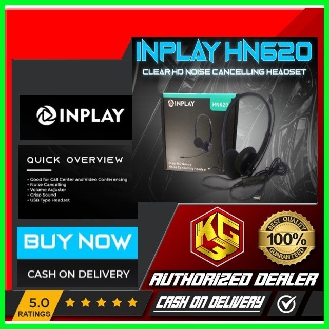 INPLAY Hn620 Version 2 Clear HD Sound Noise Cancelling Headset USB ...