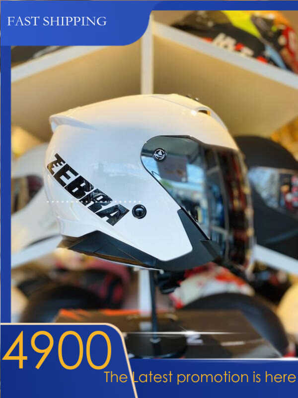 ZEBRA YM 902 HALF FACE DUAL VISOR MOTORCYCLE HELMET | Shopee Philippines