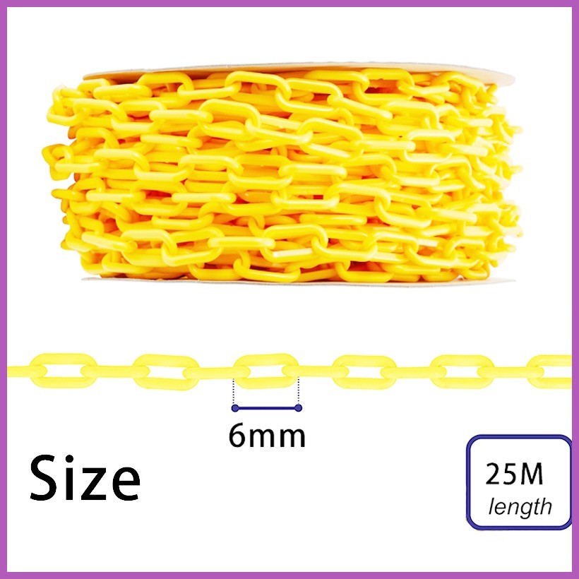 ♀ ๑ ㍿ 25M Safety Plastic Chain Warning Chain Barrier Links for Fence ...