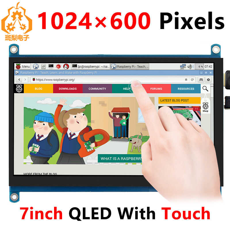 Raspberry Pi 7-inch QLED quantum dot capacitive touch display 1024x600 ...