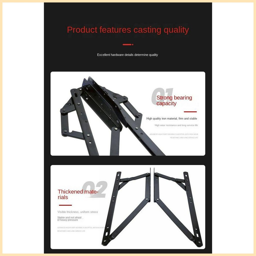 1 Pair Lift Up Convertible Sofa Bed Mechanism Hardware Spring Hinge ...