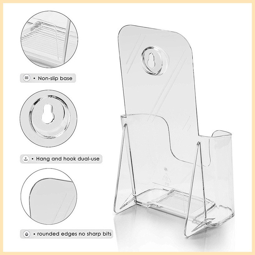 Acrylic A6 Brochure Holder Pamphlet Brochure Paper Card Desk ...