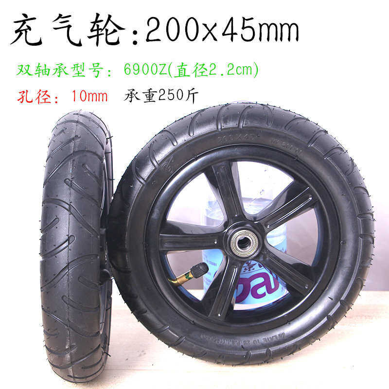 Luggage car mounted heavy king shock-absorbing inflatable wheel ...