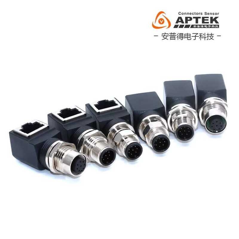 M12 Aviation Plug to RJ45 Industrial Ethernet Port 8-Pin X-Type A-Type ...