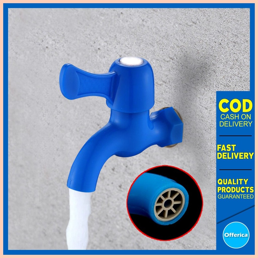 Wall Mounted ABS Plastic Bibcock Valve Water Taps Quick Open Laundry ...