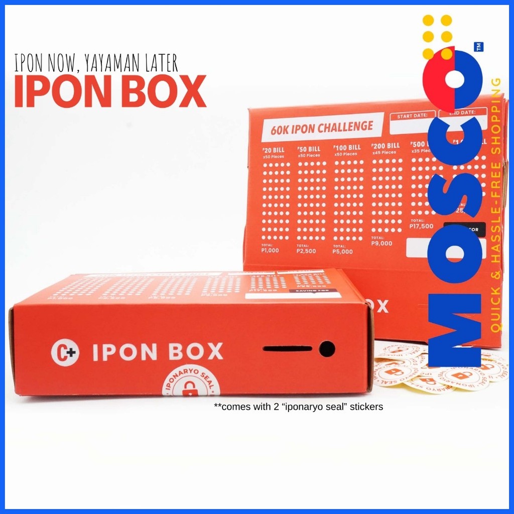 ๑ ☏ OFFICIAL Ipon box by Chinkee Tan | 60k Iponaryo Challenge | Savings Box | Shopee Philippines