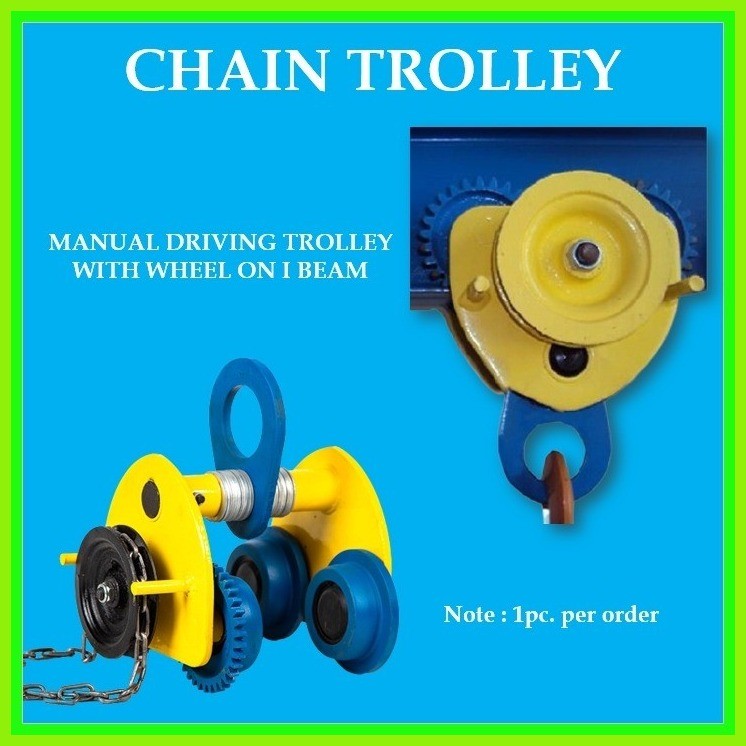 1T 2T Plain Chain Trolley Geared Chain Trolley Manual Driving Trolley ...