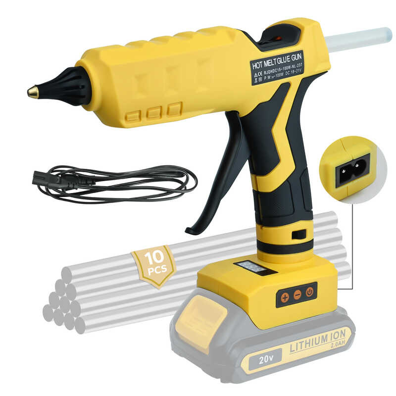 Hot 100W Melt Glue Gun LCD Digital Display Dual Power Ply With 10Pcs ...