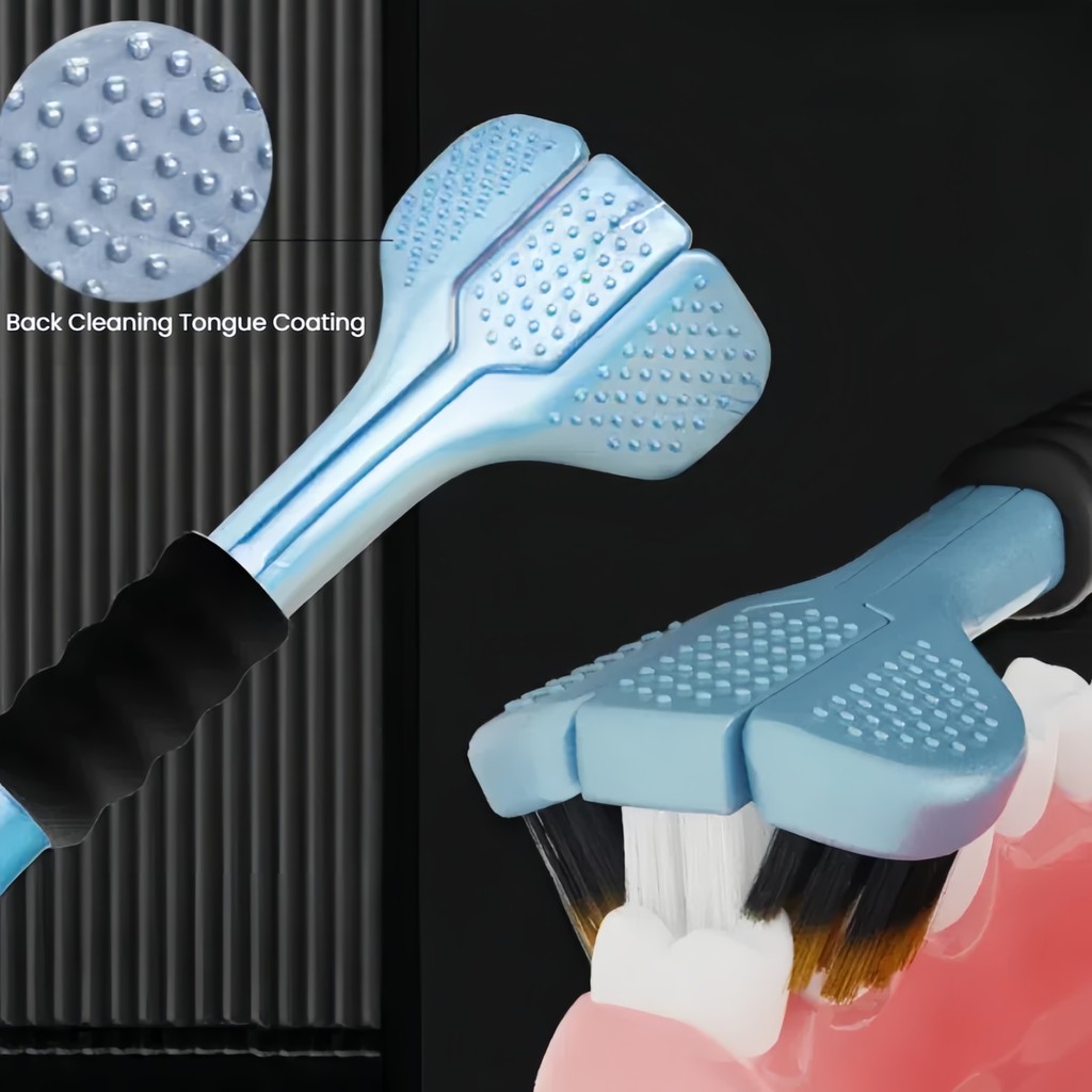 Adult Three Sided Toothbrush 360° Wraparound Cleaning Tooth Household ...