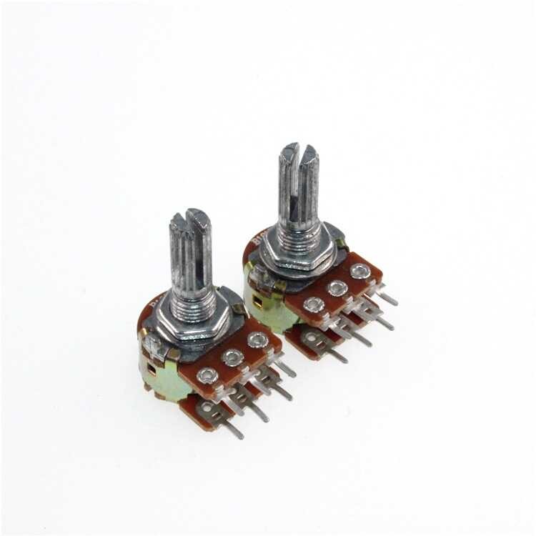 Dual potentiometer WH148 B20K 6-pin 20K long handle 20mm horizontal 6 ...