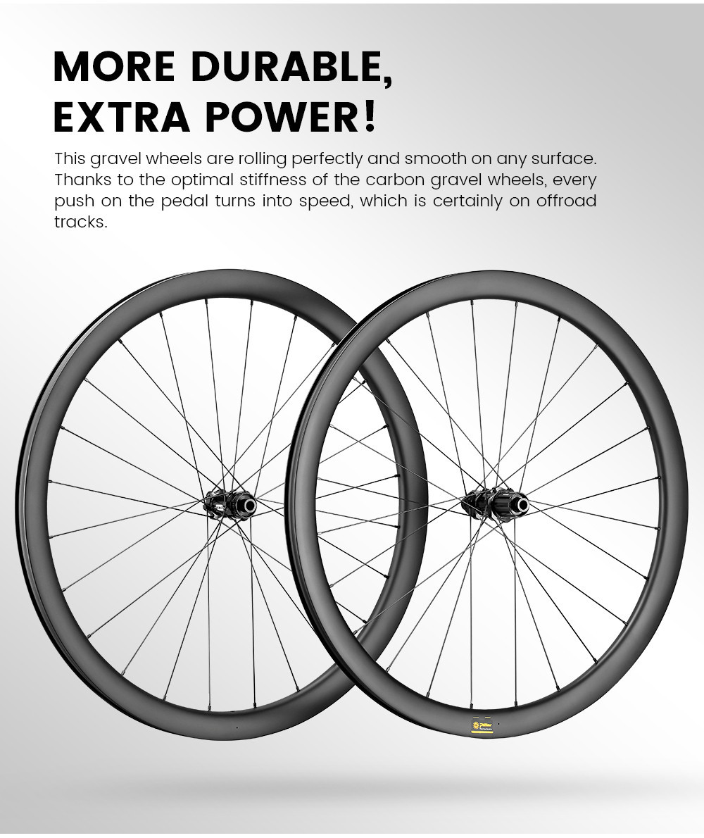 RYET GRAVEL Carbon Wheelsets Disc Brake Cyclocross Tubeless Ready 700C ...